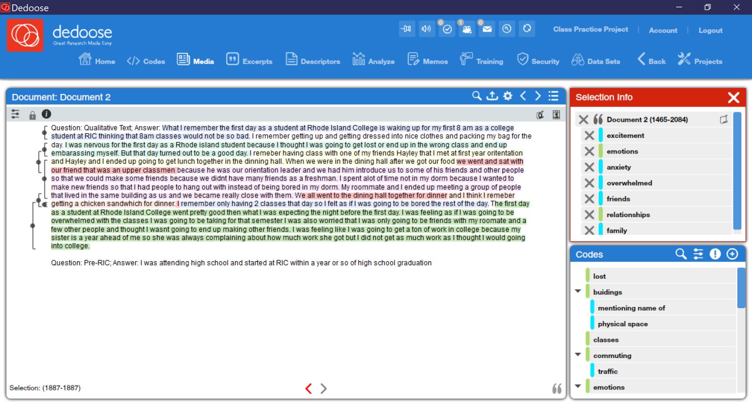 Qualitative Data Analysis with Dedoose: Coding – Social Data Analysis