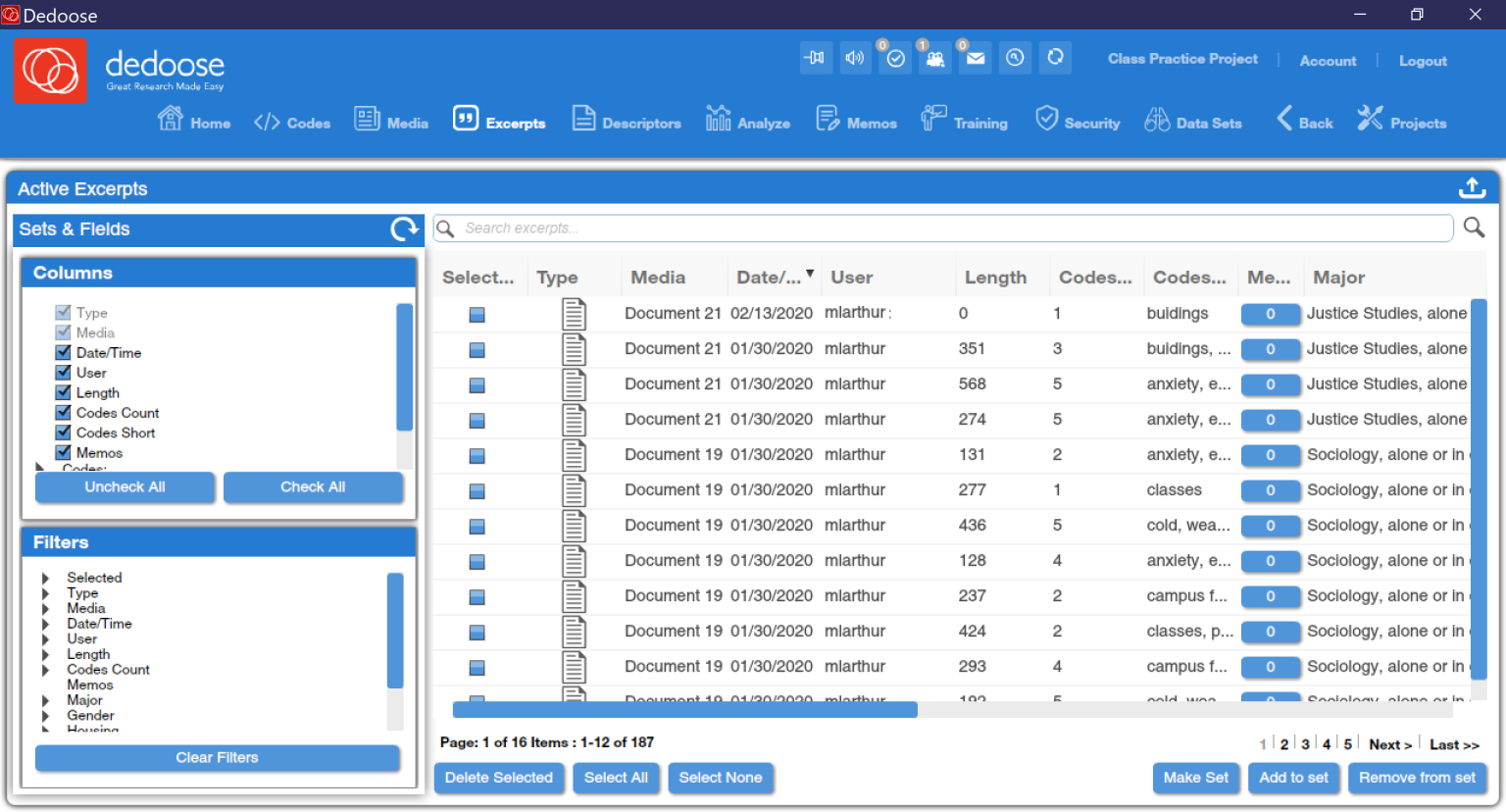 Qualitative Data Analysis with Dedoose: Coding – Social Data Analysis